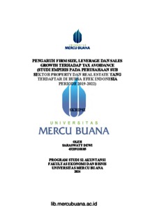 PENGARUH FIRM SIZE, LEVERAGE DAN SALES GROWTH TERHADAP TAX AVOIDANCE (STUDI EMPIRIS PADA ...